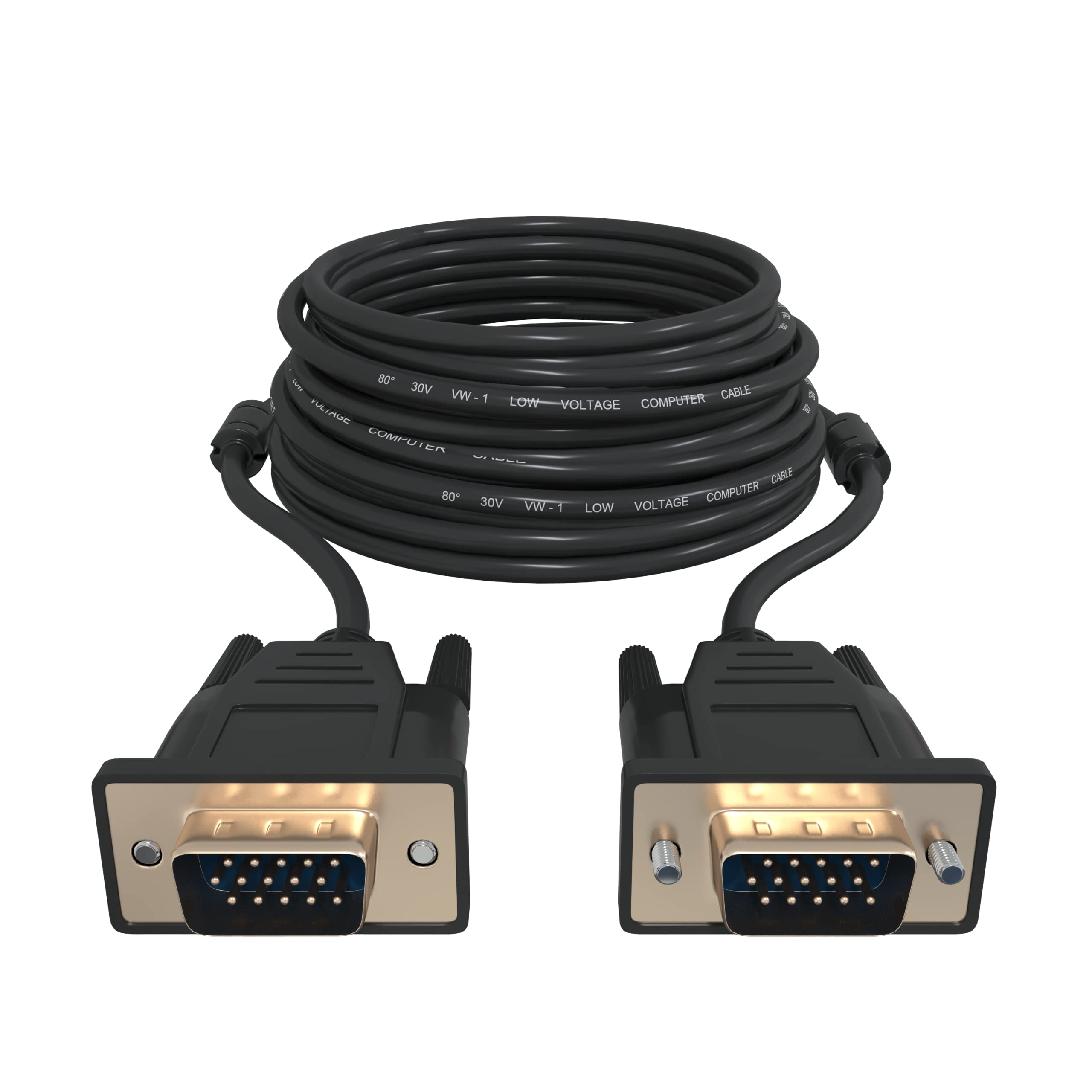 Tupavco TP119 - VGA Cable 50ft - Computer/Monitor/Projector/PC/TV Cord 15 PIN, 50 Feet Long Video Cord