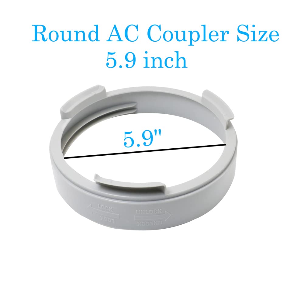 Portable Air Conditioner Exhaust Hose Coupler Window Adapter A/C Connector, 5.9 inch Suit for Air Conditioning Exhaust Port (Round)