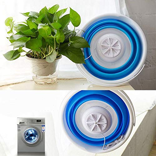BHVXW Foldable Mini Washing Household Machine Rotating Turbines Washer USB Charging Laundry Clothes Cleaner for Home Travel (Color : Style Two)