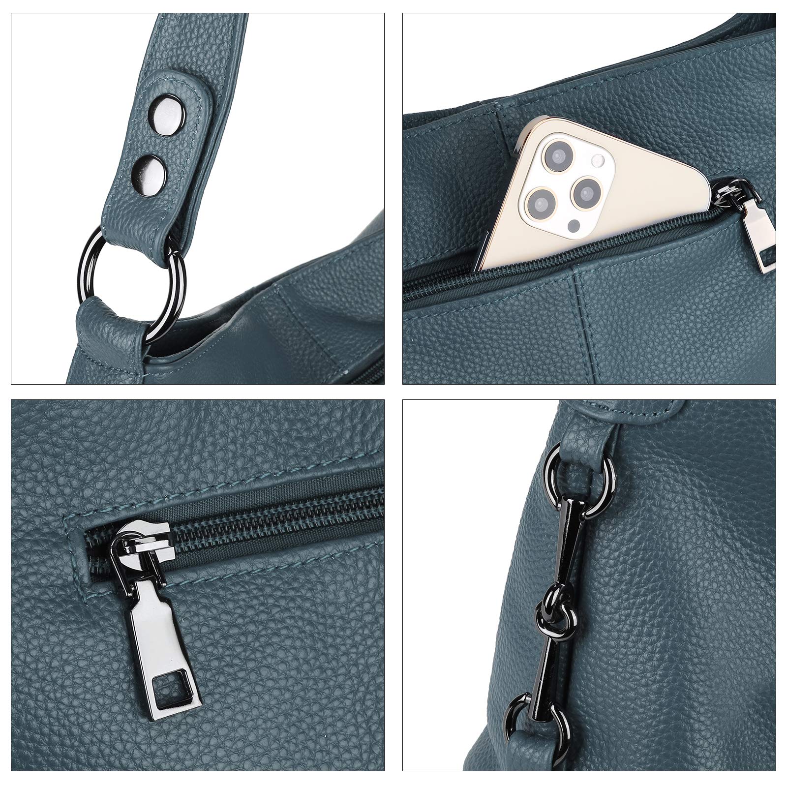 YALUXE Shoulder Bag Genuine Leather Tote Handbag Crossbody Bags for Women