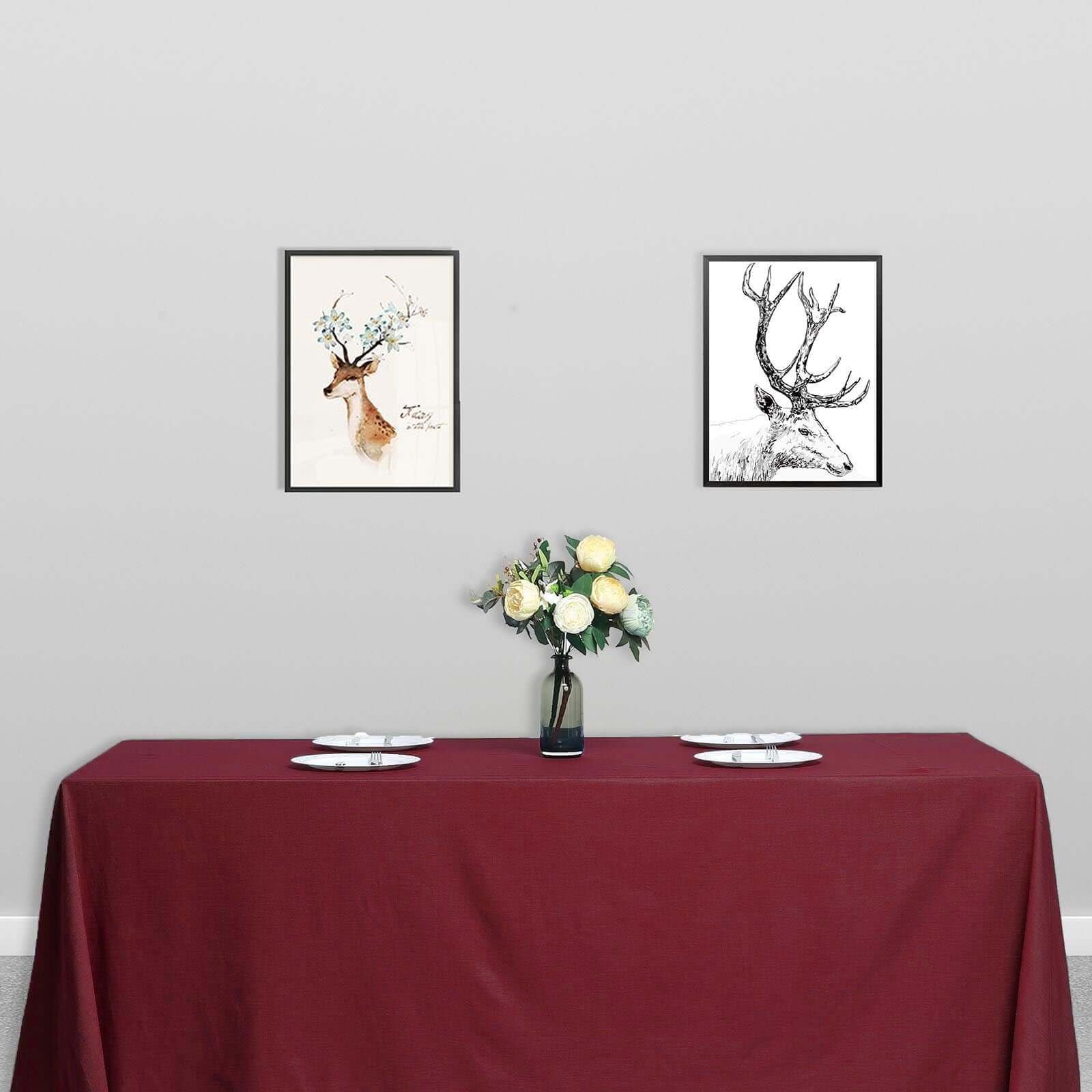 Efavormart Rectangle Tablecloth, 90"x132" Stain & Wrinkle Resistant Washable Table Cloth, Oblong Decorative Polyester Fabric Table Cover for Dining, Party, Wedding & Baby Shower- Burgundy