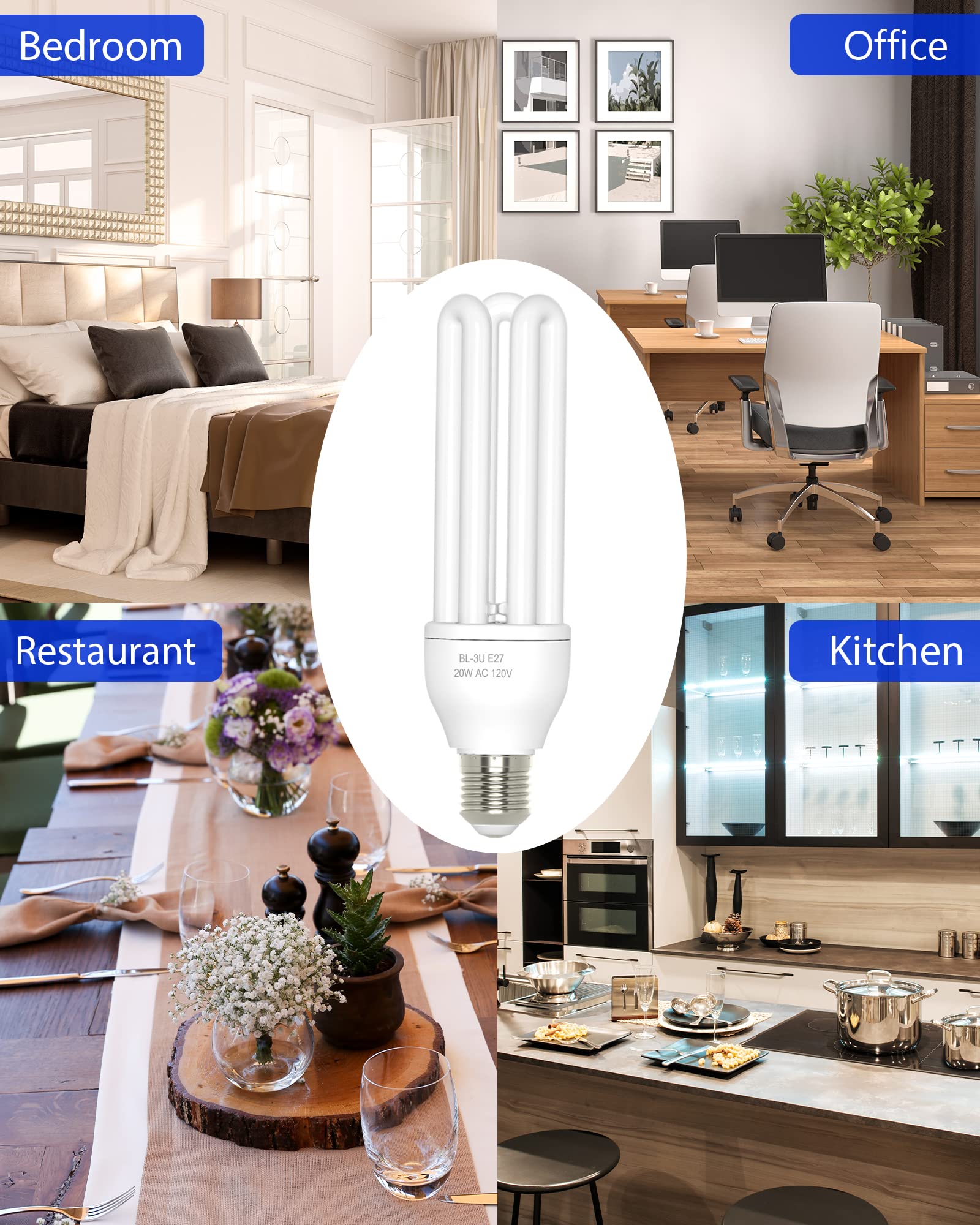 Shootingstar 3U 20W Replacement Bulb for 20W Bug Zapper with E27 Base, Compatible with XGAYOO, PALONE, LiBa, Womosk, Meilen, Husaco, and Other Models Outdoor Bug Zapper 1 Pack