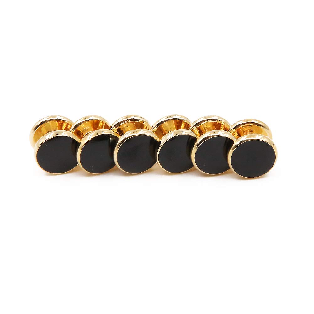 ApolDirect 8 Pieces Men Round Cufflinks and Button Studs Set,Cuff Links for Formal Business Wedding Tuxedo Shirt Accessories