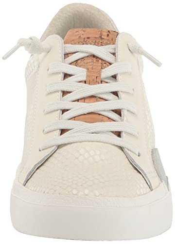 Dolce Vita Women's Zina Sneaker, White/Natural Embossed Leather, 8.5