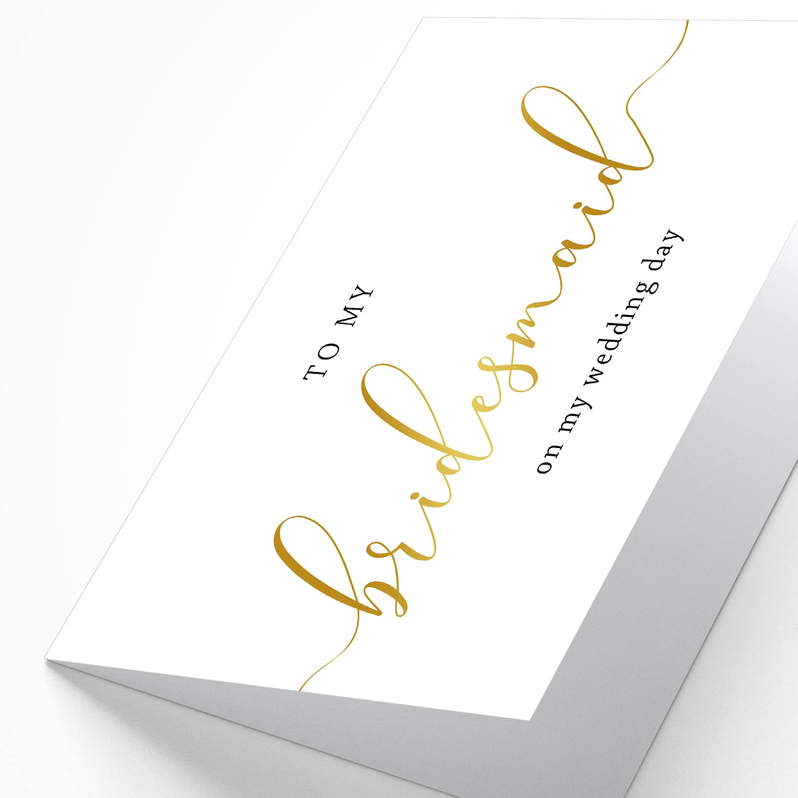 Spercy Wedding Bridesmaid Thank You Card, Blank Inside, 8" x 5.3"