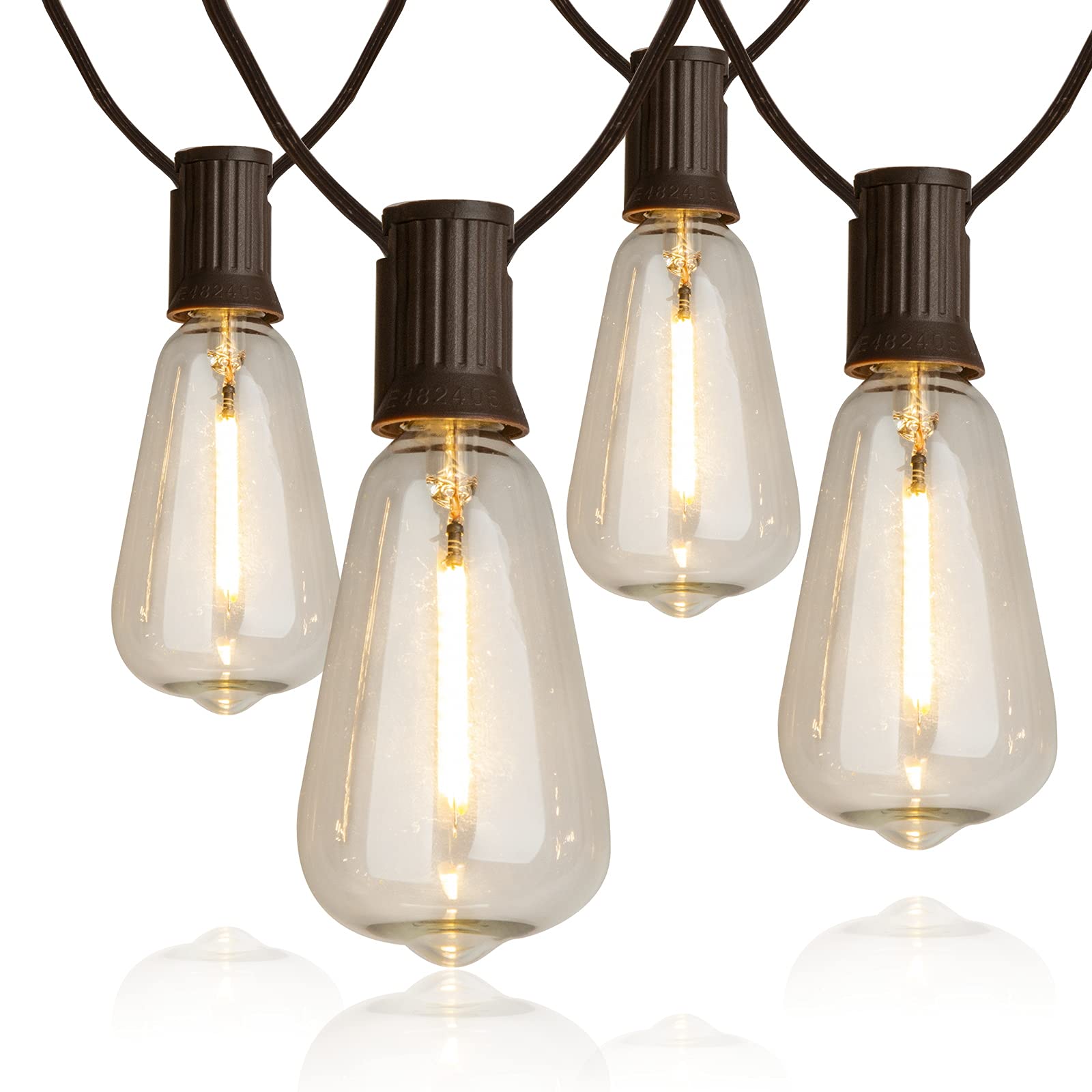 Vanthylit Solar String Lights Outdoor Waterproof, LED Shatterproof Edison String Lights, Outside Lights for Patio Solar Powered