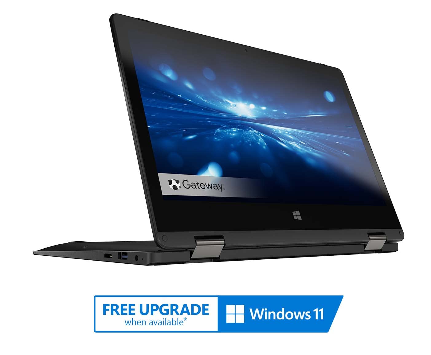 Gateway Newest Touchscreen 11.6 HD 2-in-1 Convertible Laptop in Black Intel N4020 4GB RAM 64GB SSD Mini-HDMI Webcam Windows 10 S