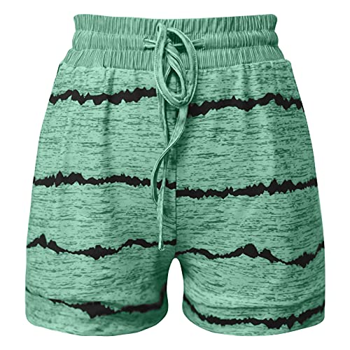 Bravetoshop Women's Athletic Shorts Summer Workout Running Gym Shorts Casual Comfy Lounge Shorts (Green,M)