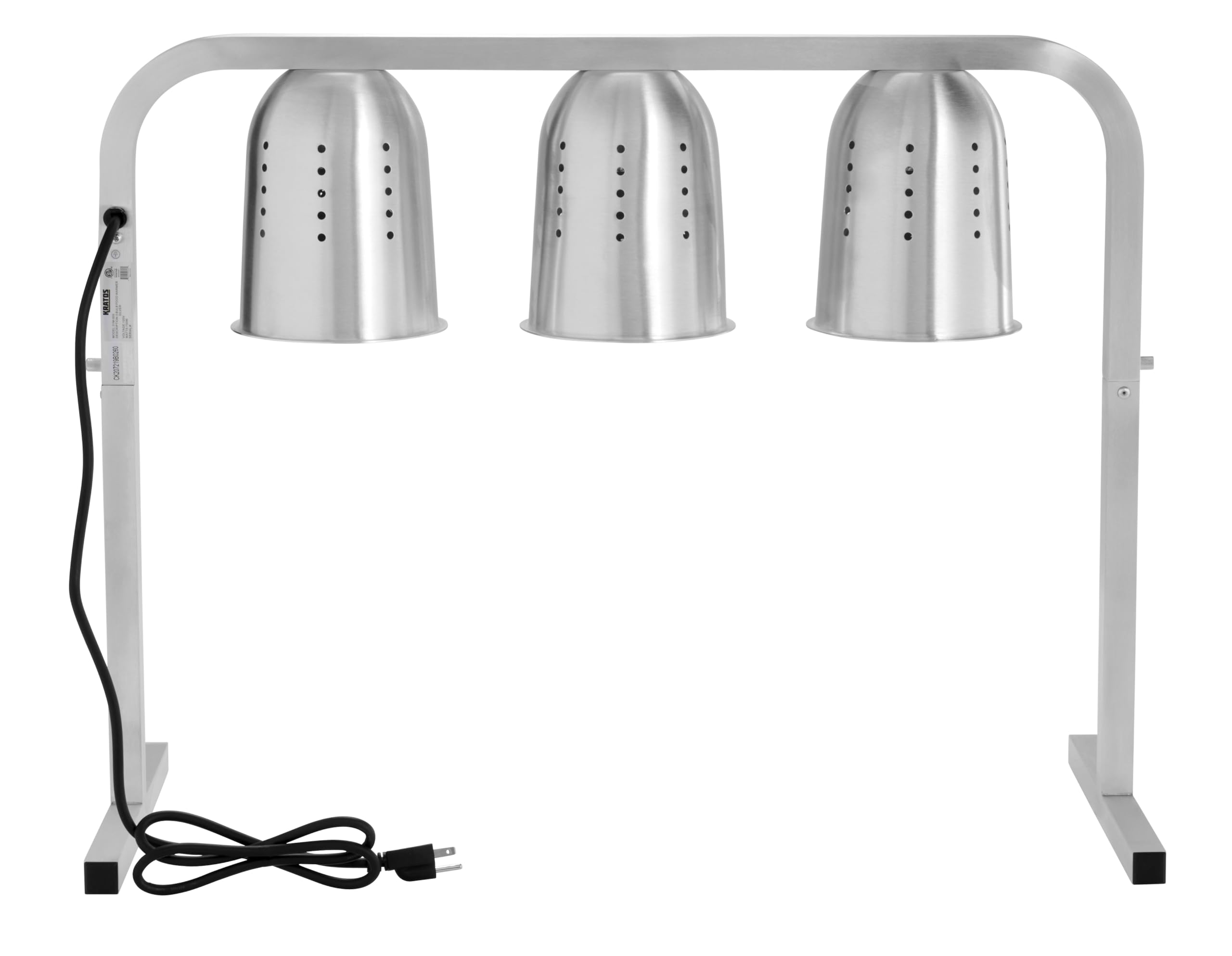 Kratos 31M-005 Bulb Warmer, Three Bulb Heat Lamp, Silver, 120V, 750 Watts, Countertop Electric Food Warmer for Restaurants
