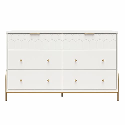 CosmoLiving by Cosmopolitan Anastasia Dresser, 6 Drawer, White