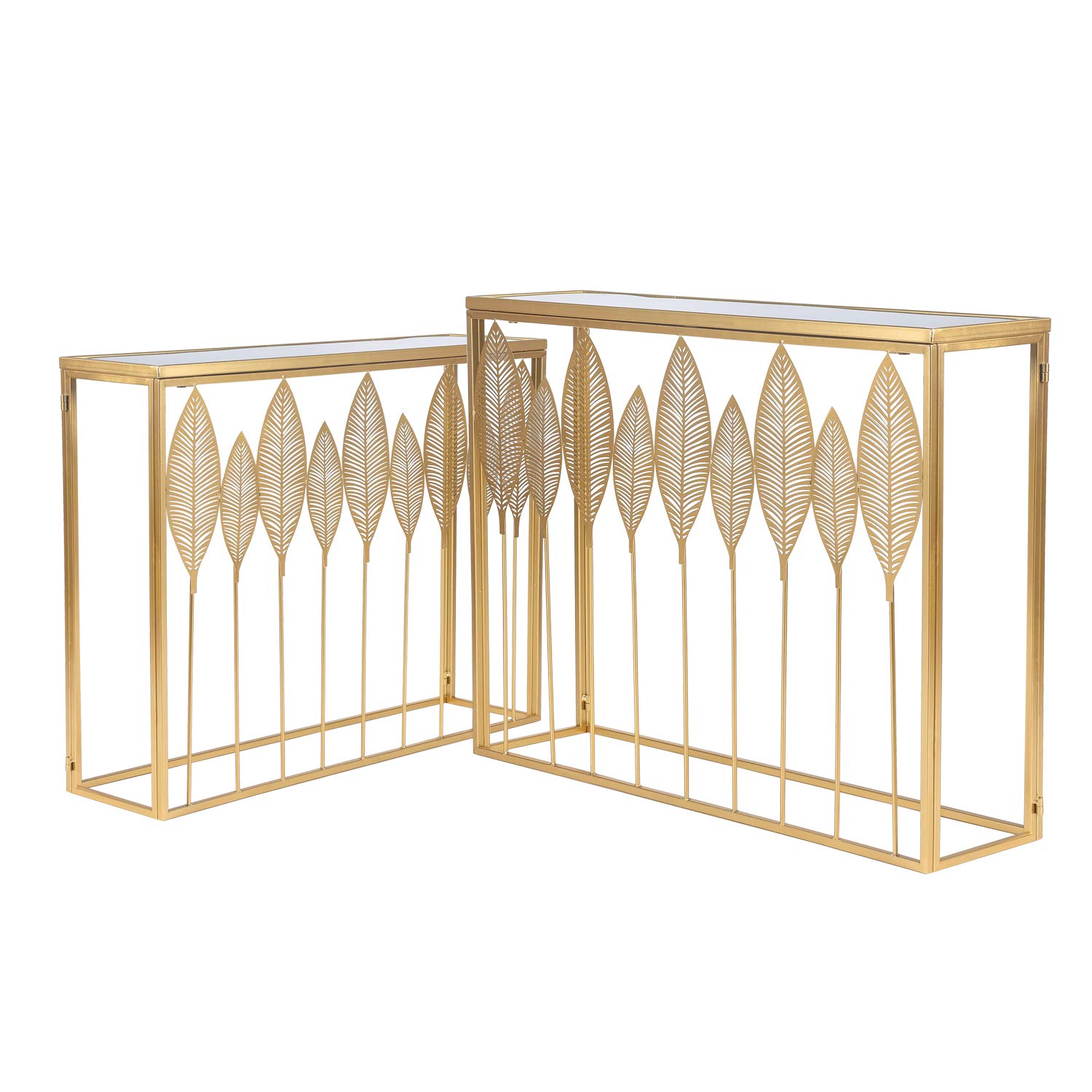 Joveco Console Table Set of 2- Gold Thin Sofa Table- Metal Slim Console Tables Behind The Sofa Couch- Modern Narrow Accent Sofa Tables for Entryway Living Room Hallway and Bedroom