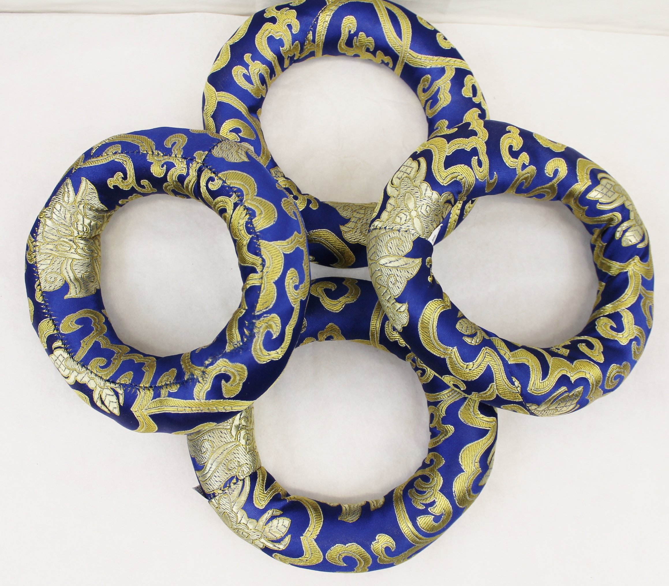 F773 Silk Brocade Ring Cushion Pillow for Tibetan Singing Bowl Hand Made in Nepal