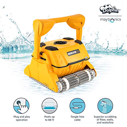 DOLPHIN Wave 100 Commercial Robotic Pool Cleaner with Caddy, Engineered for Extraordinary Pool Cleaning Performance, Ideal for Commercial Swimming Pools up to 88 Feetā¦
