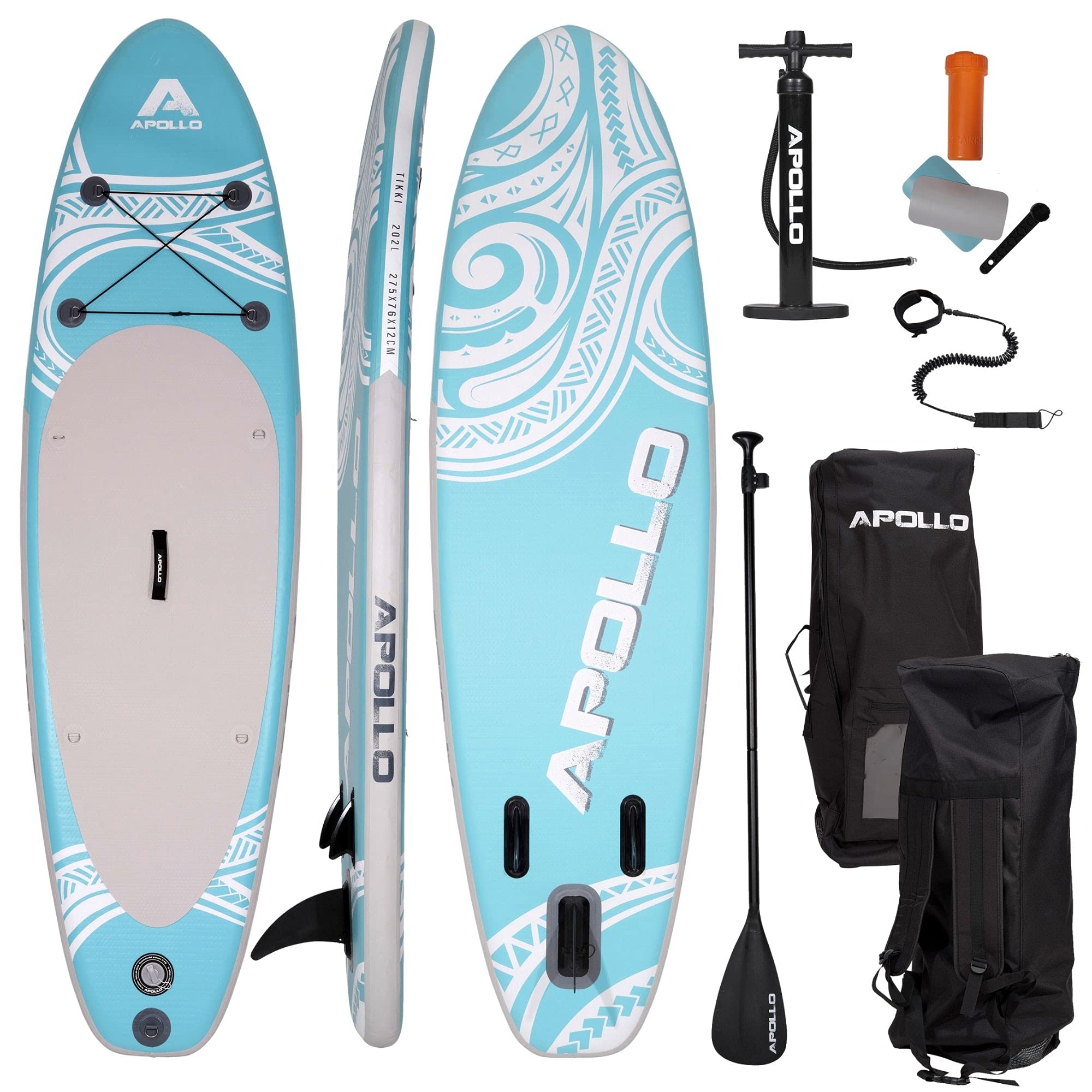 APOLLO Stand-Up Paddleboards - Inflatable SUP Stand Up Paddle Board (9 ft x 30 inch) Standup Paddle Board Inflatable, Premium Backpack/Bag, Non-Slip Deck, Leash, Paddle & Pump