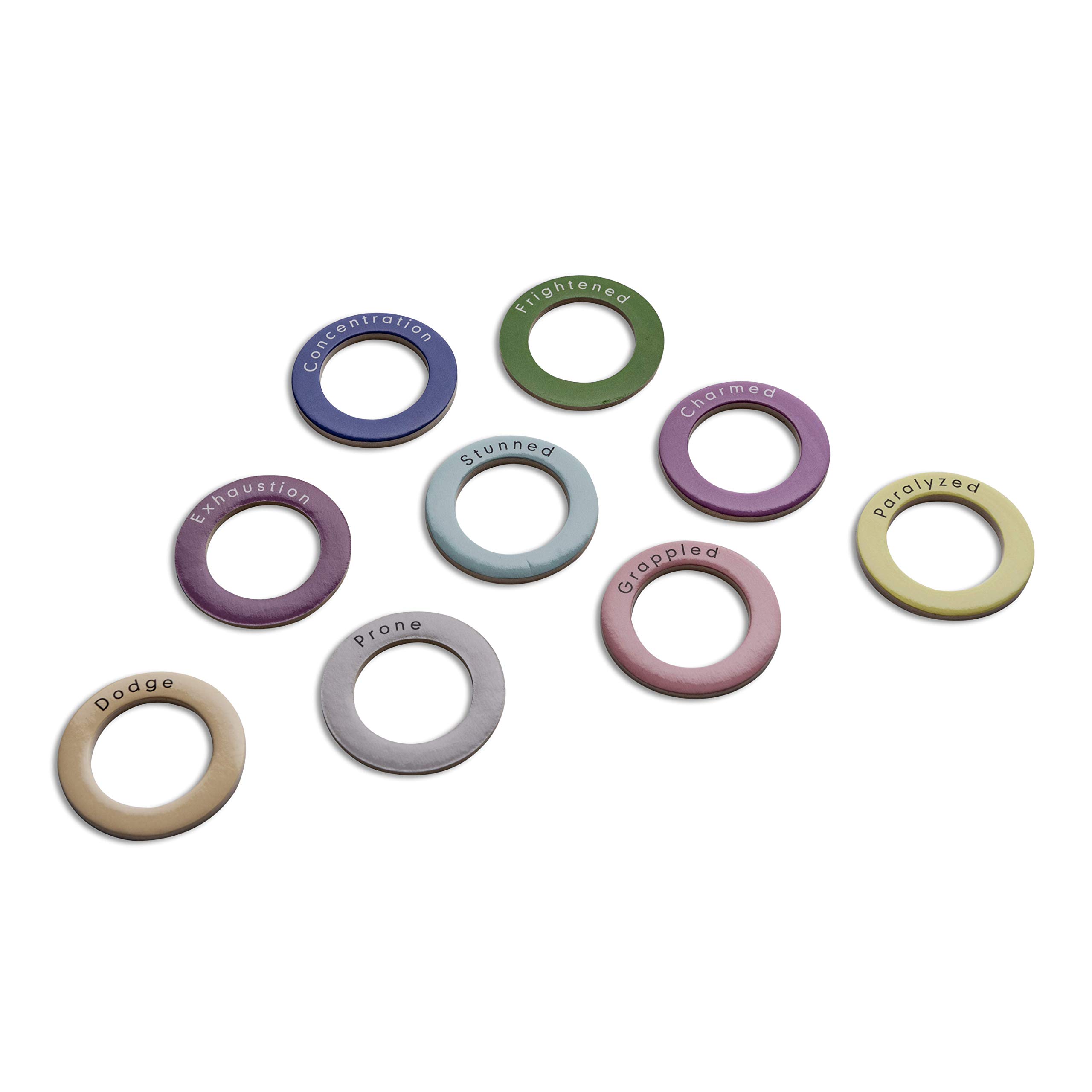 Hexers RPG Status Markers, Track Conditions Effects Spells with Simple Rings, Compatible with Dungeons and Dragons D&D DND Pathfinder Role-Playing, 80 pcs, Dry Erase Customizable