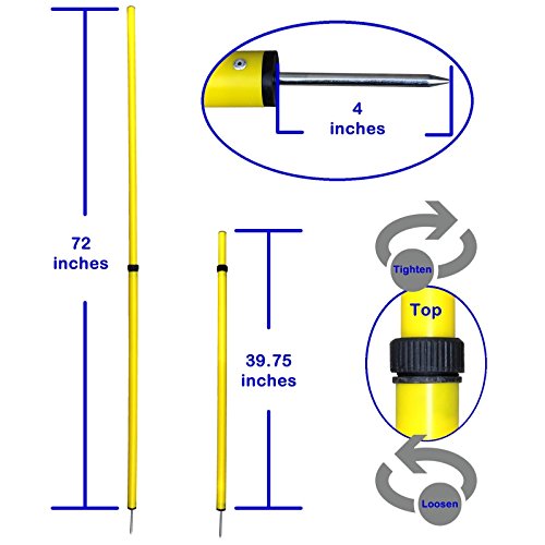 Bluedot Trading Soccer Agility Training Poles, Fixed or Adjustable (4,6,8pc-set)