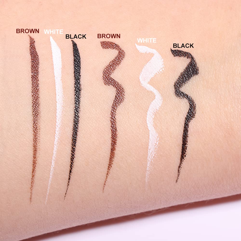 FAEYLI MAKEUP Ultra-Fine Felt-Tip or Microtip Liquid Eyeliner Pen White Waterproof Quick Drying Formula,021 Fl. Oz