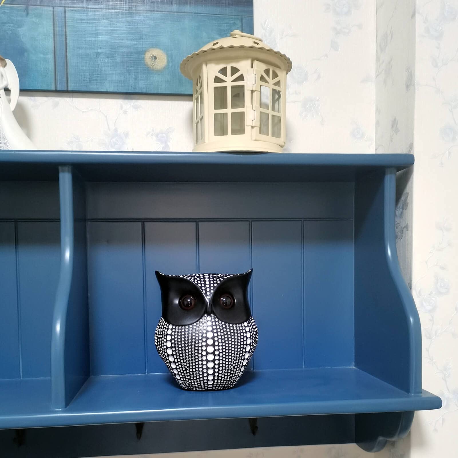 HOWFIELD Resin Owl Statue Home Decor - Black Owl Sculpture, Bird Statue, Small Accents for Bedroom, Office, Garden, Bookshelf, TV Stand Figurines(Black)