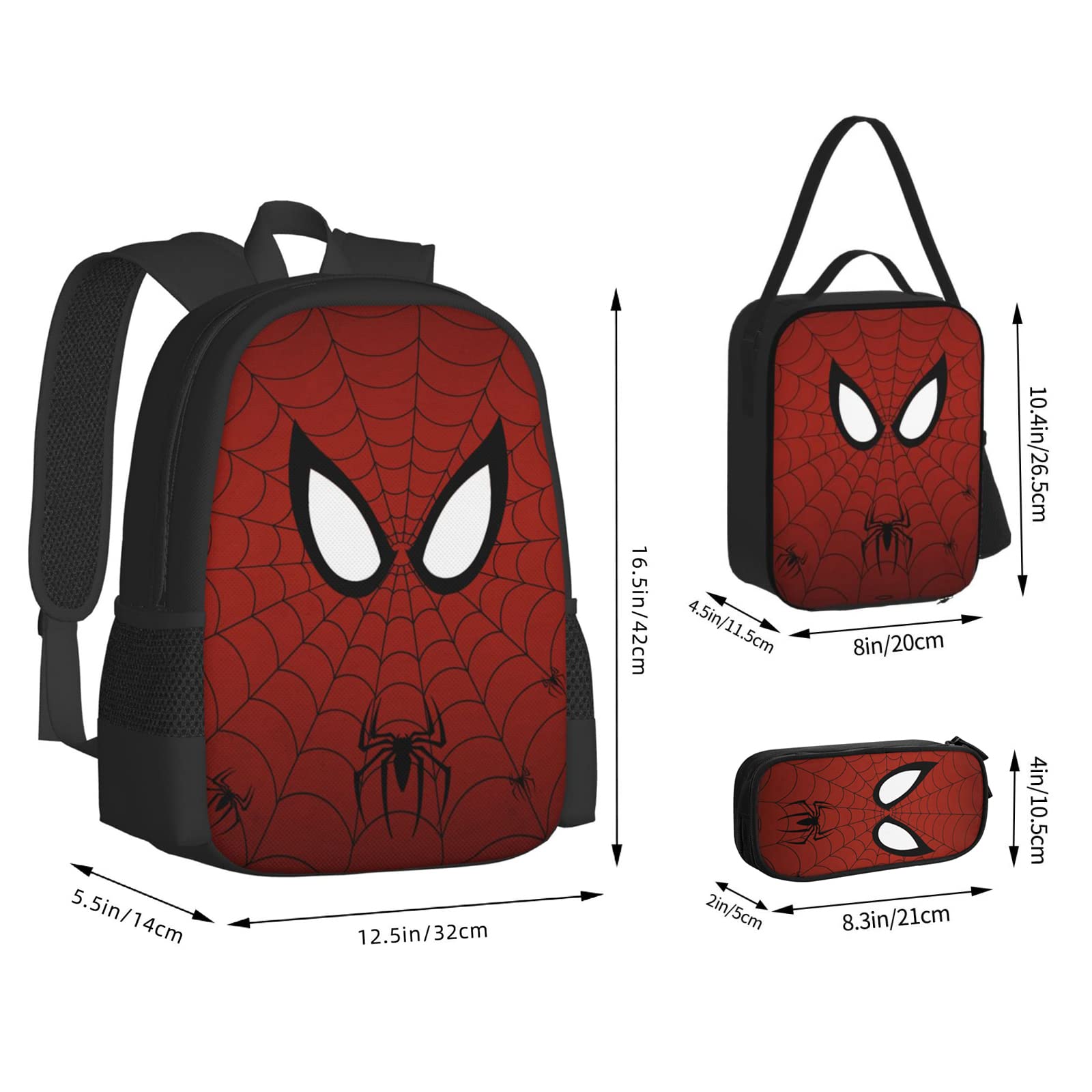 Backpack Lightweight 17-Inch Laptop Backpack with Insulated Lunch Box and Pencil Case Pouch 3 Piece Set for Travel Work