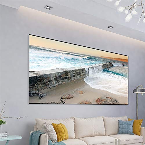 APAINI 60/100/ 84/120 /130 Inch Projector Screen High Brightness Reflective Fabric Cloth Projection Screen for Home Theater (Size : 60 inch)