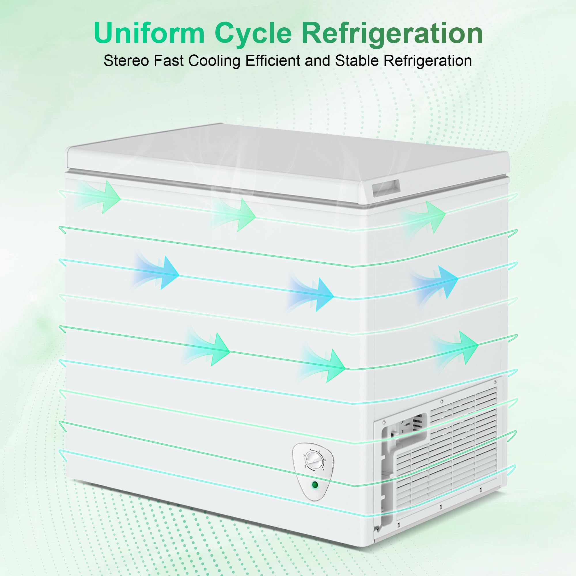 Chest Freezer 7.0 Cubic Feet with Removable Basket, Large Chest Freezer with 7 Adjustable Thermostat, Quiet Freezer Free-Standing Top Door Energy Saving Suitable for Dorm/Home/RVs, White