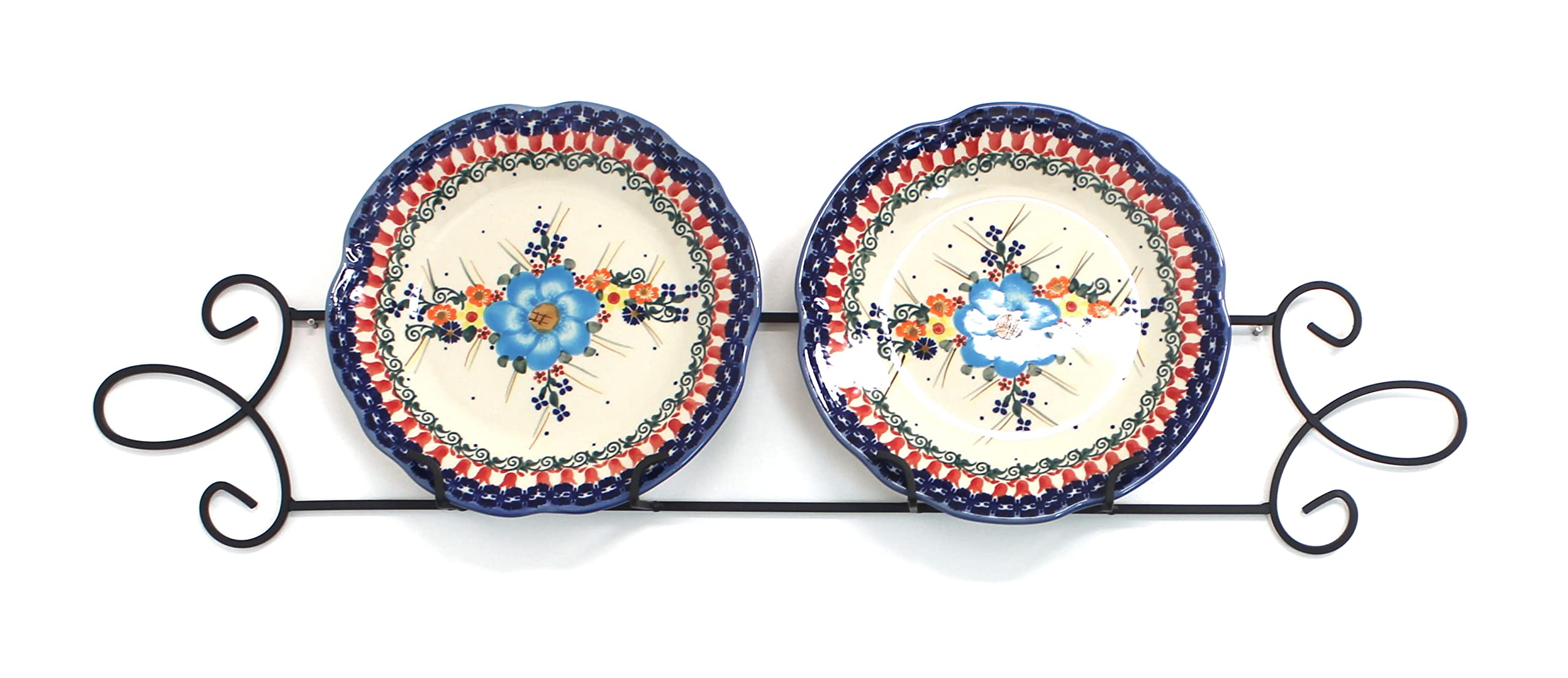 Blue Rose Polish Pottery Augusta Horizontal Plate Rack - 2 Places