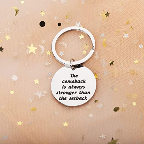 BAUNA Sobriety Keychain Addiction Recovery Jewelry Comeback Key Ring