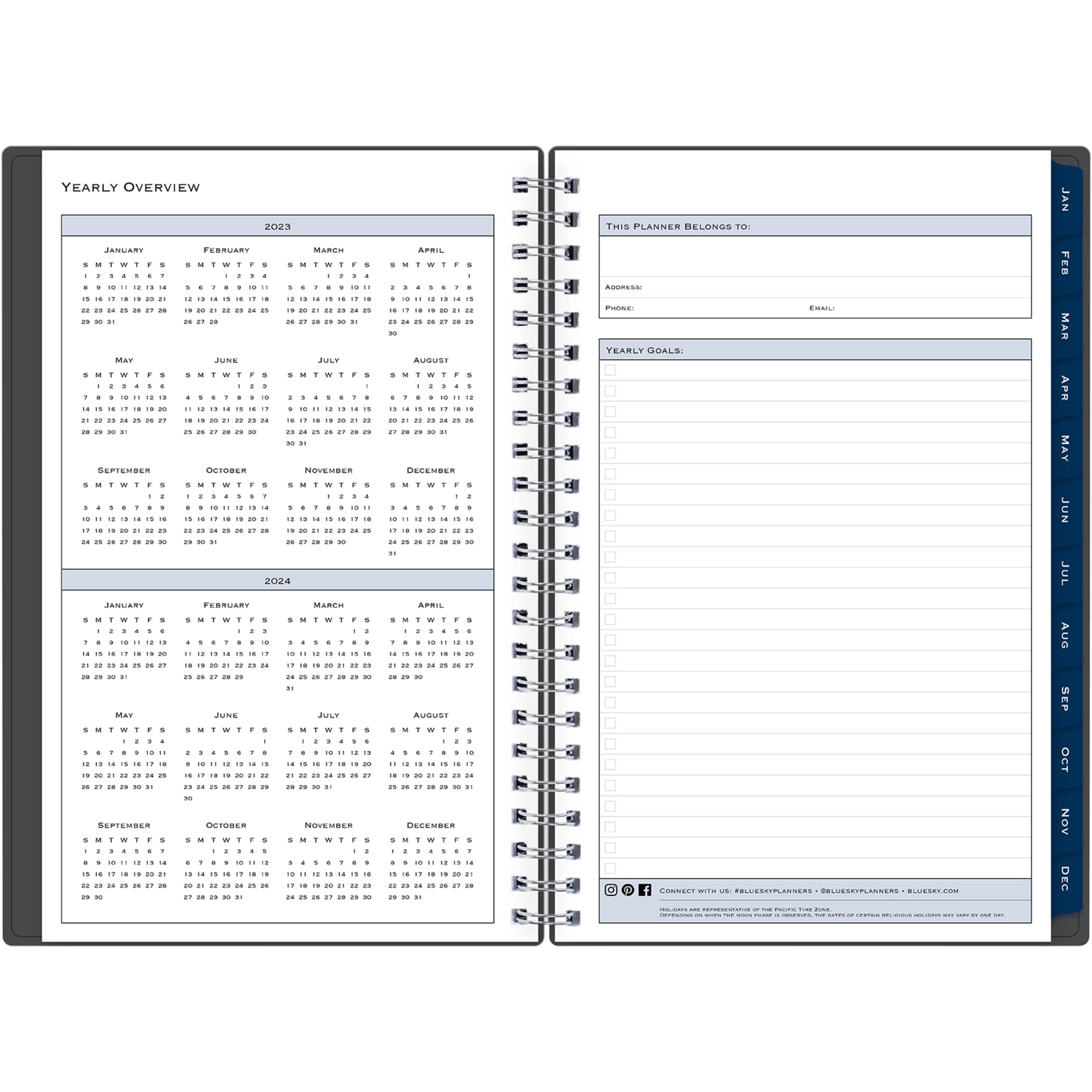 Blue Sky 2023 Weekly and Monthly Planner, January - December, 5" x 8", Flexible Cover, Wirebound, Passages (100010-23)