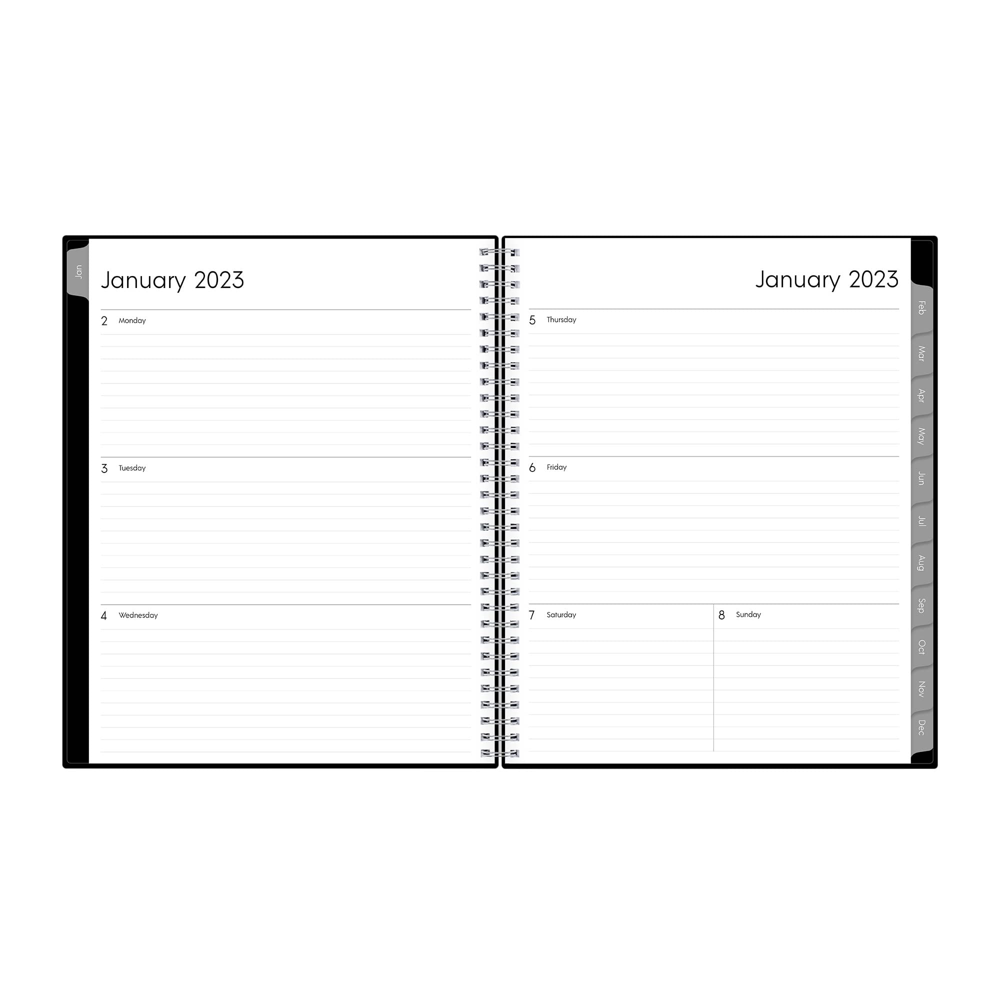 Blue Sky Enterprise Weekly/Monthly Planner, Enterprise Formatting, 11 x 8.5, Black Cover, 12-Month (Jan to Dec): 2023