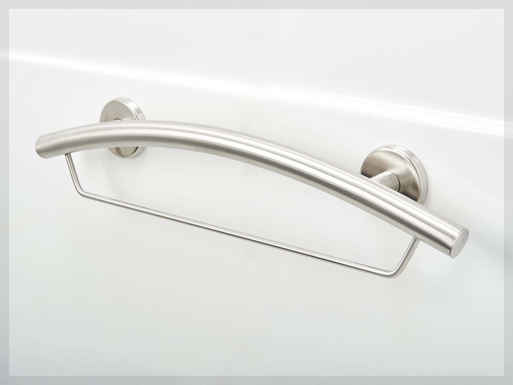 Curved Grab Bar and Towel Rack for Bathroom Shower Kitchen/304 Stainless Steel/Brush Finish/ 24"x 5"