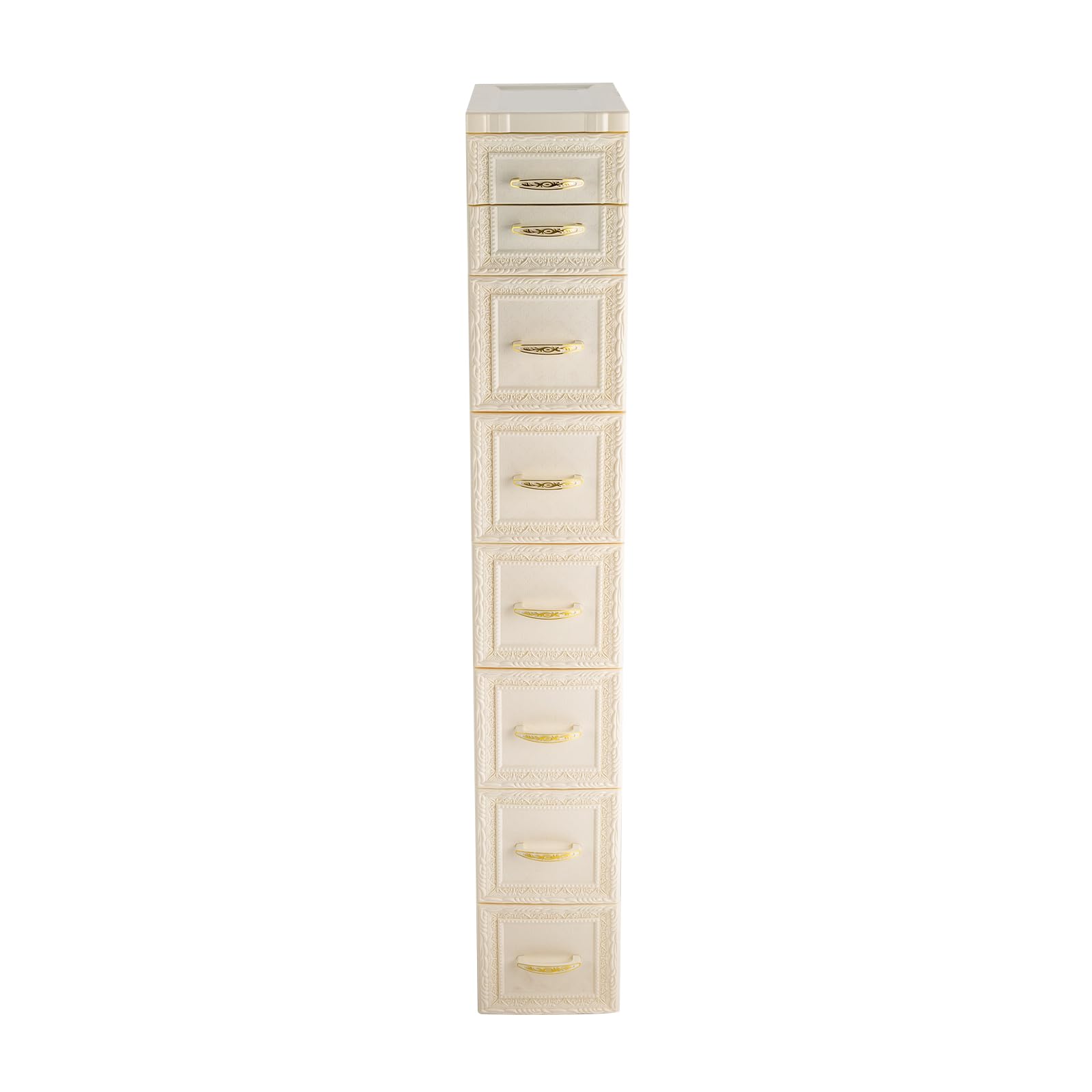 PIOJNYEN 7Tier Bathroom Floor Cabinet, Vertical Storage Unit with Drawers and Casters, Large Capacity Storage Tower Waterproof Toilet Paper Storage Cabinet for Small Spaces Gaps