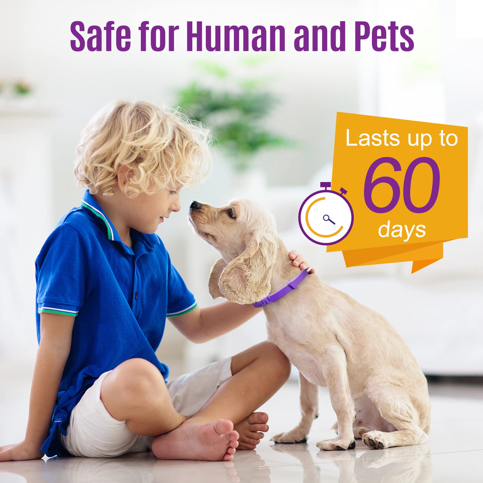 Calming Collar for Dogs, Adjustable Dog Calming Collar, Sustained Release Pheromone, Suitable for All Dogs with Separation Anxiety&Stress&Fear, 4Pcs