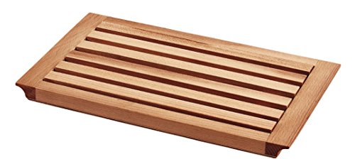 Bisetti Beech Wood Rectangular Cutting Board For Bread, 15 x 8.7", Brown