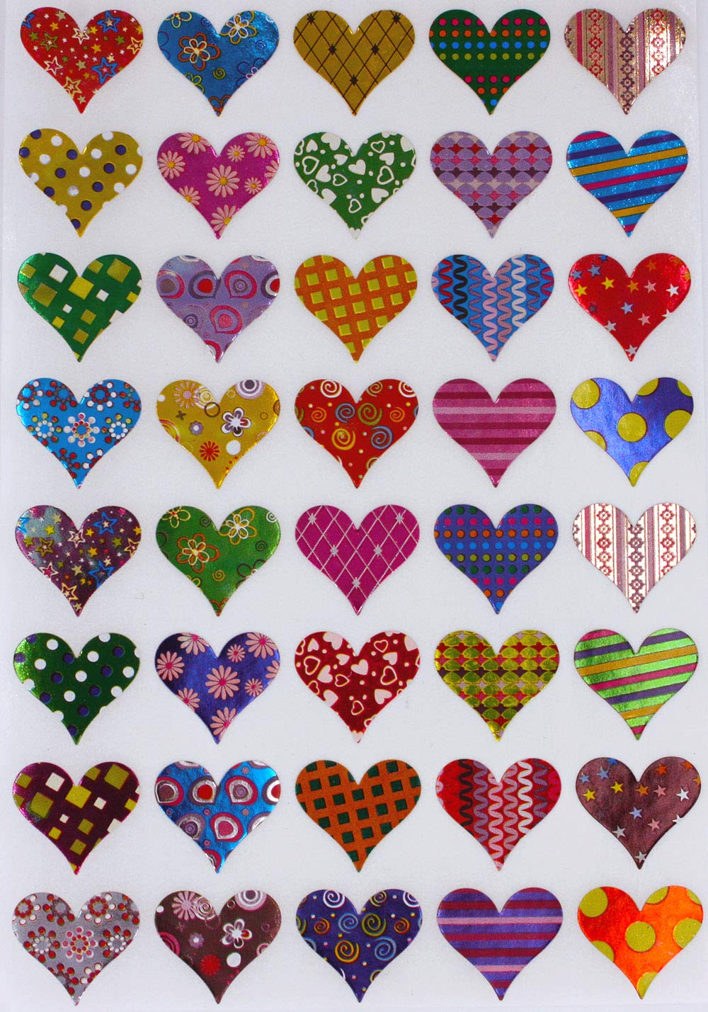 Royal Green Foil Heart Stickers in Gold Heart Shape Labels for Art and Crafts Permanent Adhesive - 400 Pack