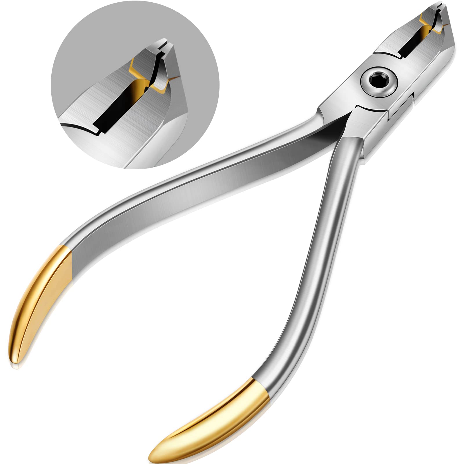 Braces Wire Cutter Hard Wire Cutter Pliers Wire Cutters Braces Stainless Steel Brace Removal Tooth Pulling Kit Tool for Cutting Titanium Alloy Archwire (Distal End Cutter, 1 Pack)