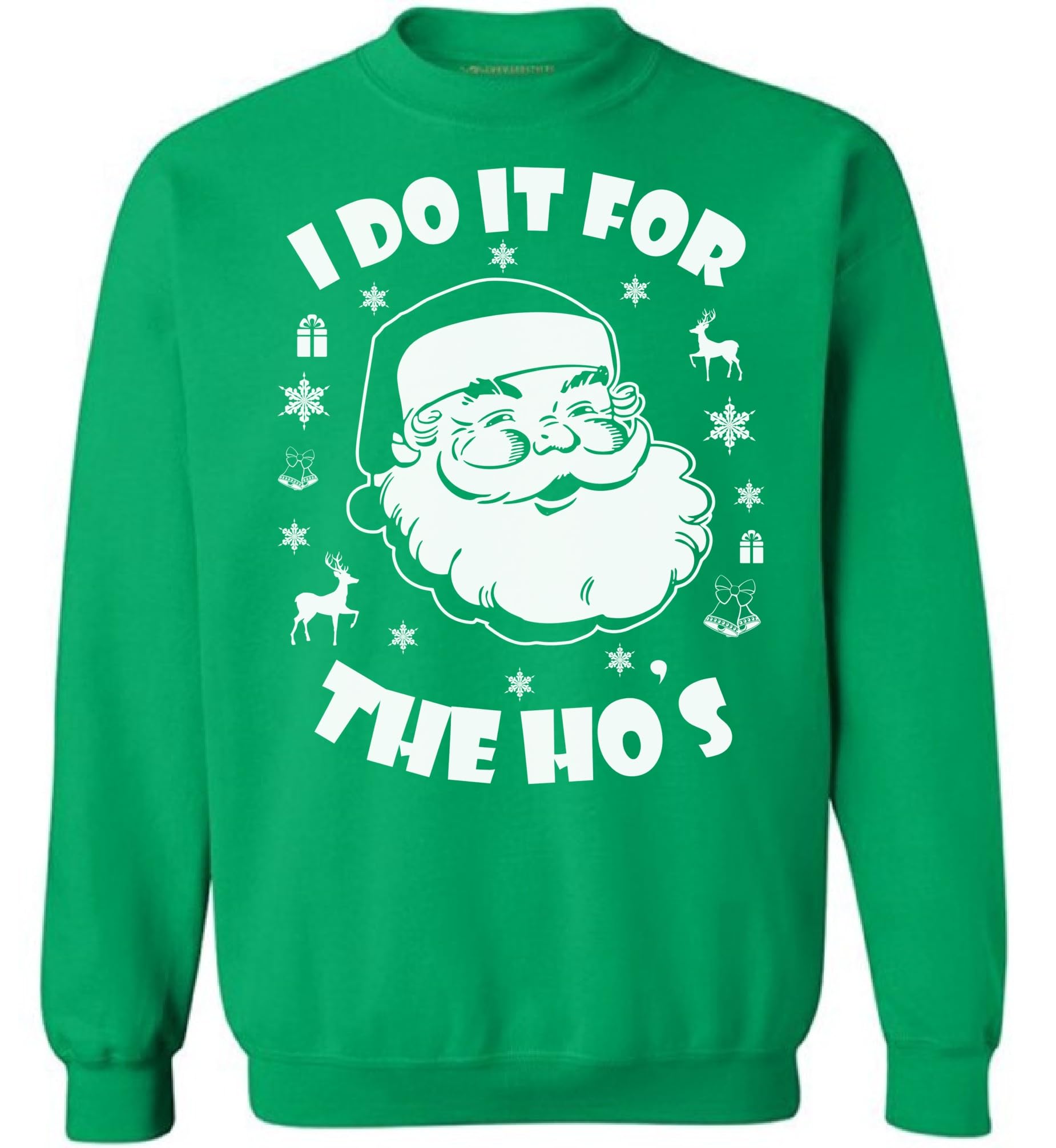 Awkward Styles I Do It for The Hos Ugly Christmas Sweater - Holiday Season Sweatshirt For Fun Lovers Green M