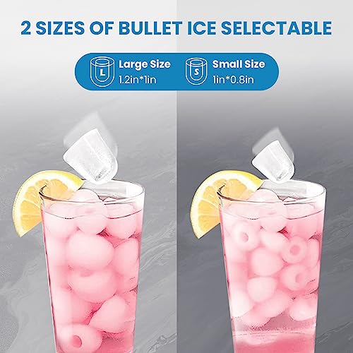 Countertop Ice Makers Countertop Ice Machine Elechelf,33LBS/24HRS,Bullet Ice Maker Machine,9 Pcs Cube Ready in 8-15mins with Scoop and Basket,Perfect for Home/Kitchen/Party/Office(Black)