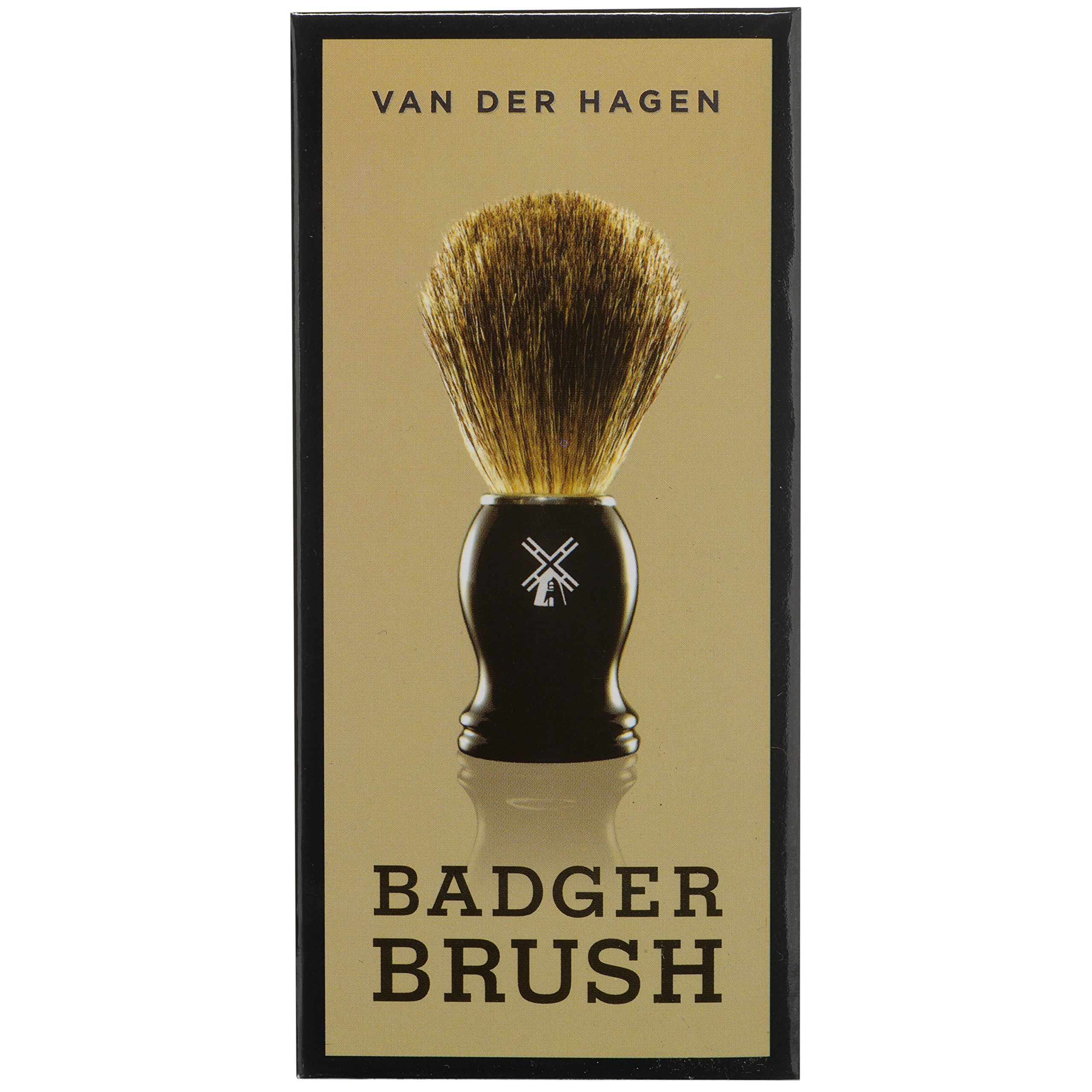 Van Der Hagen Badger Brush - Shave Brush Made from 100% Genuine Badger Hair, Exfoliates and Cleanses Skin