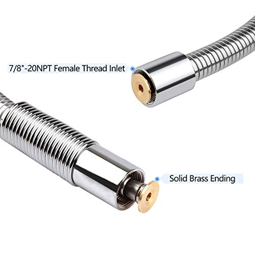 COOLWEST Flexible Metal Stainless Steel Hose 44 Inch for All Commercial Pre-Rinse Kitchen Sink Faucets Flexible Hose Replacement (111CM 44")