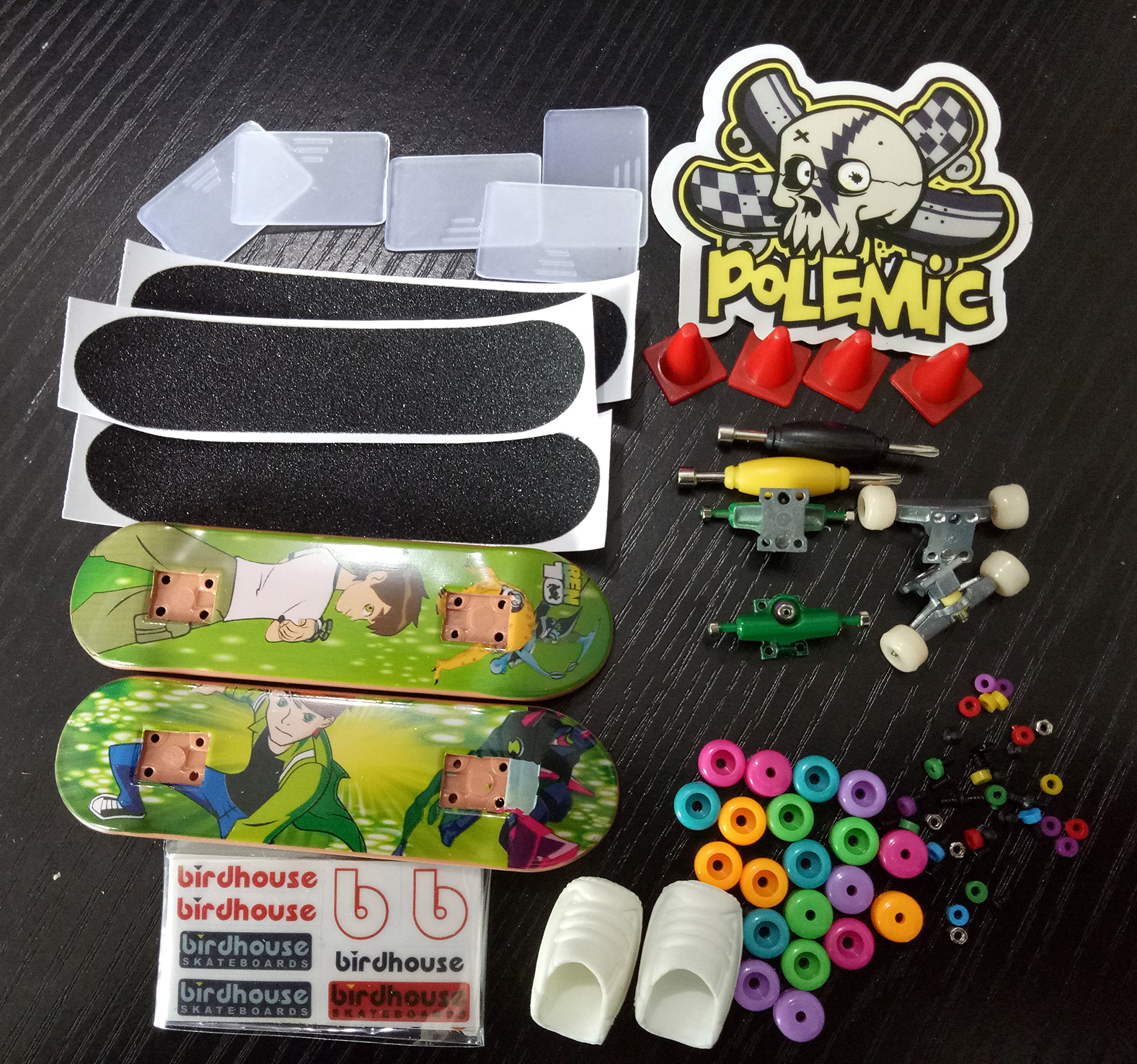 Fanci ABS Finger Skateboard Set Double Rocker DIY Mini Finger Boarding Toy with Storage Box