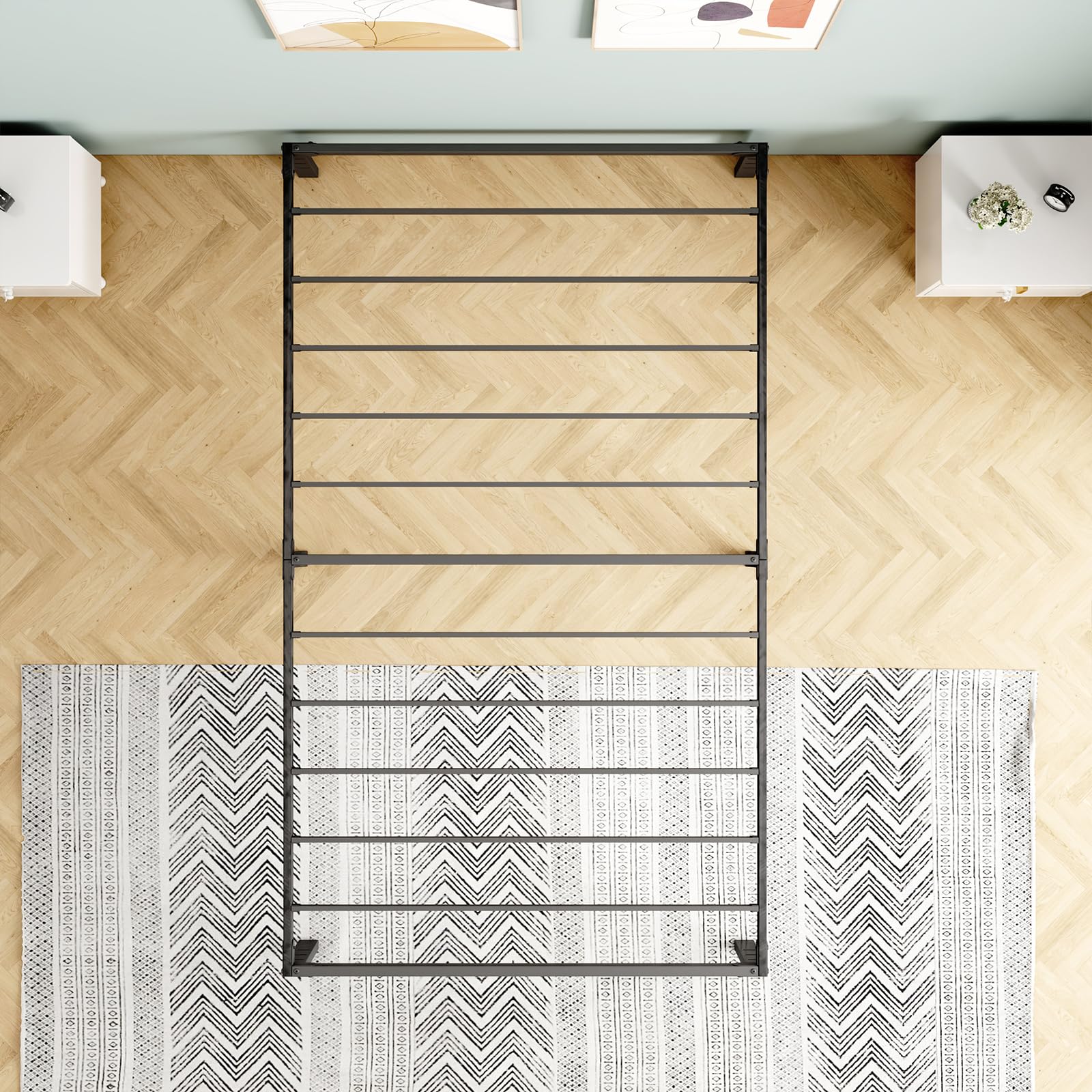 GPDD 14 Inch Twin Size Metal Platform Bed Frame, Heavy Duty Twin Platform Bed Frame No Box Spring Needed, Easy Assembly, Noise-Free, Black
