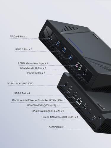 Baieyu Mini PC Windows 11 Pro, Core i9-11900H (Up to 4.90 GHz) 8 Core 16 Thread Mini Desktop PC, 32GB | 1TB, Fan Mini PC Supports 4K Triple Displays, Wi-Fi 5+BT4.2, USB3.0, USB2.0