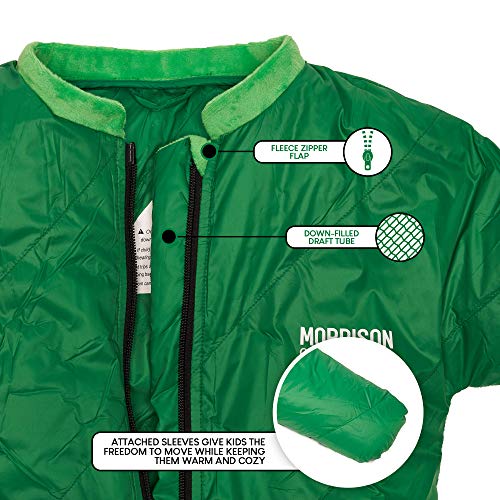 Big Mo 20 Kids Sleeping Bag (Ages 2-4), Moss Green, The Lightest, Warmest Down Camping Sleeping Bag for Kids Age 2-4 Years Old. 100% RDS-Certified Down for Max Warmth and Minimal Weight.