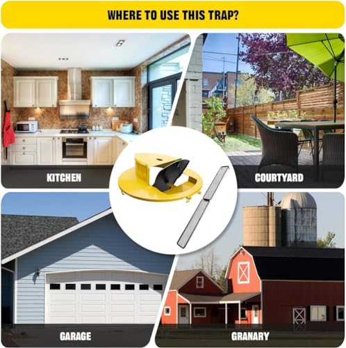 Bucket Lid Mouse Trap - Multi-Catch, Auto-Reset, Humane or Lethal Rat Trap - Metal Material - Bait Racks - Anti Escape - 5 Gallon Bucket Compatible