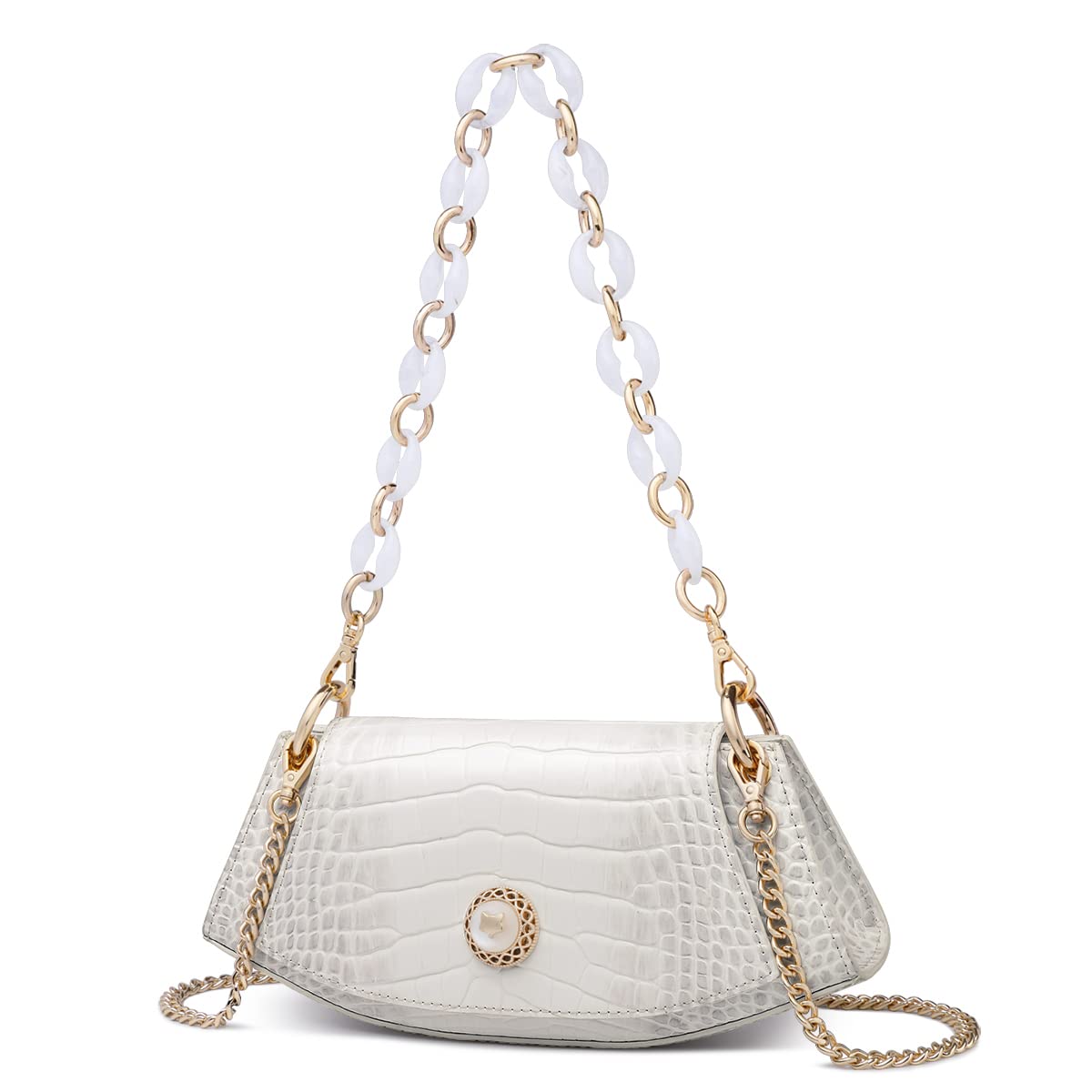 Split Leather Crossbody Bag for Women Purses Fashion Crocodile Small Hobo Bag Ladies Shoulder Bag Qriginal Design Underarm Bag