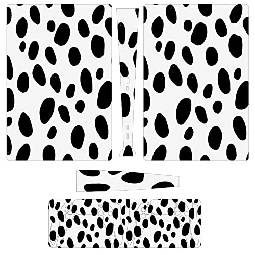 Black and White Animal Print Full Protective Skin Cover Design Wrap Decal Sticker Compatible with PS5 Digital Edition Console and Controller