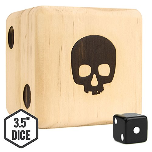 Lawn Bones - Set of Six Jumbo Yard Dice - Includes Carry Bag and Insert with Rules for Various Games - Great for Family BBQs, Backyard Parties, and Other Outdoor Gatherings