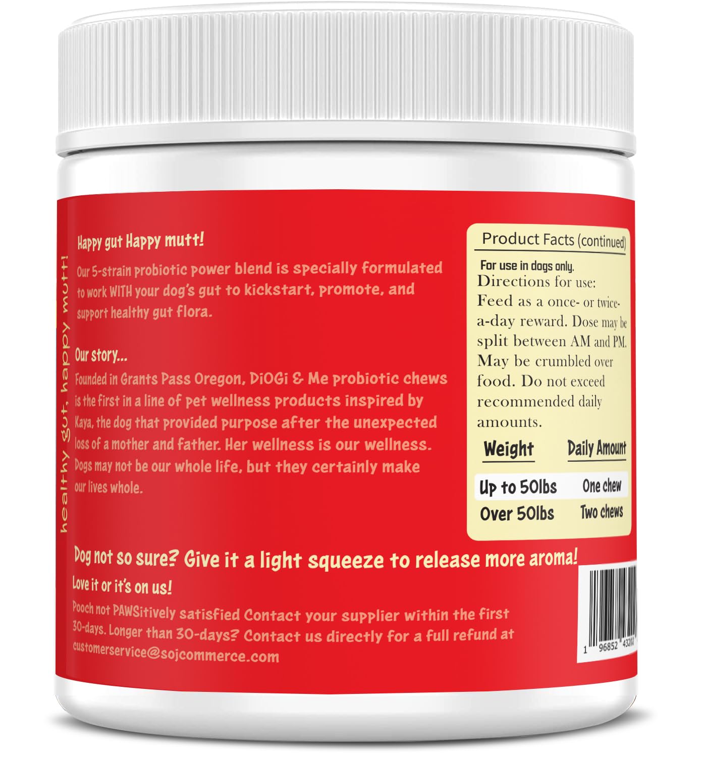 DiOGi and Me Probiotics for Dogs - Digestive Enzymes for Gut Flora, Caprophagia, Diarrhea & Bowel Support - Clinically Studied DE111 - Dog Supplement Soft Chew for Pet Immune System