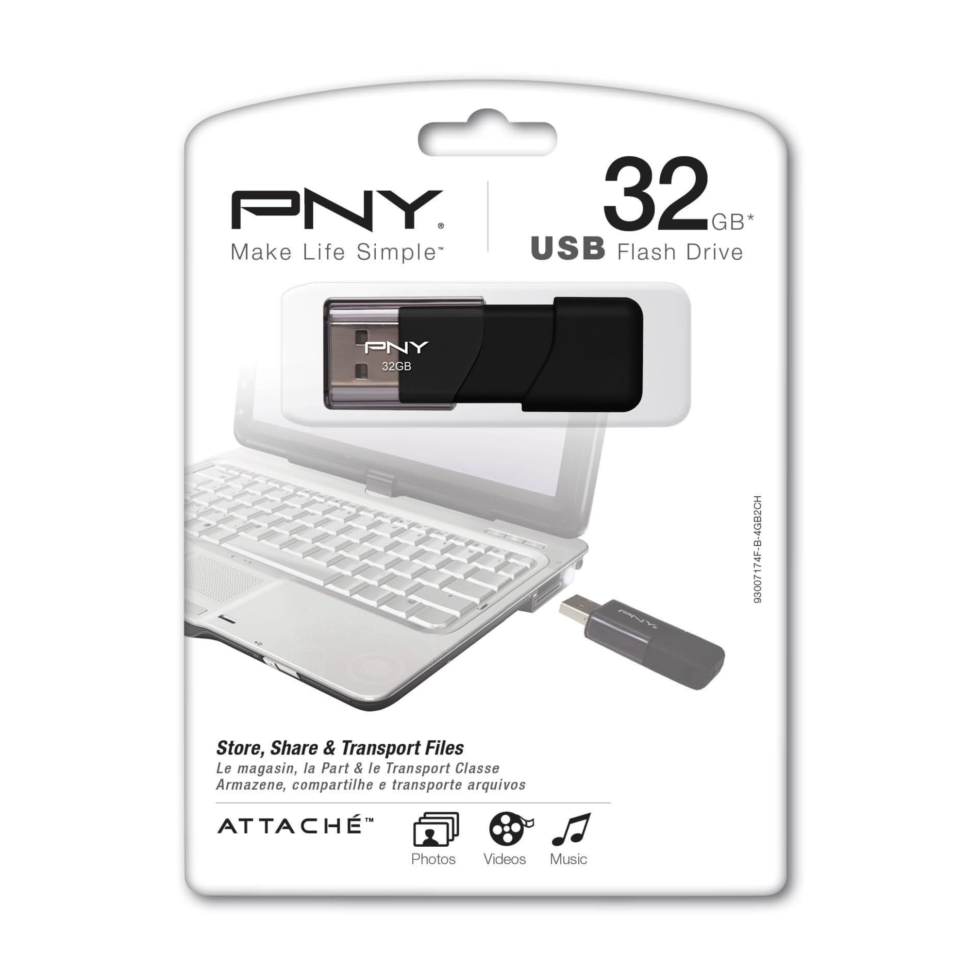 PNY Attaché 32GB USB 2.0 Flash Drive - P-FD32GATT03-GE