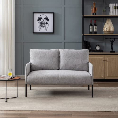 chairus Linen Loveseat Sofa Couch Modern 47.5-inch Width 2 Seater Love Seats Chair Comfy Upholstered Accent Chair for Living Room/Bedroom/Office, Grey